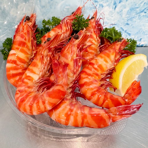 Large Cooked Australian Prawns (6) on Ice & Lemon | Seafresh Tarragindi ...